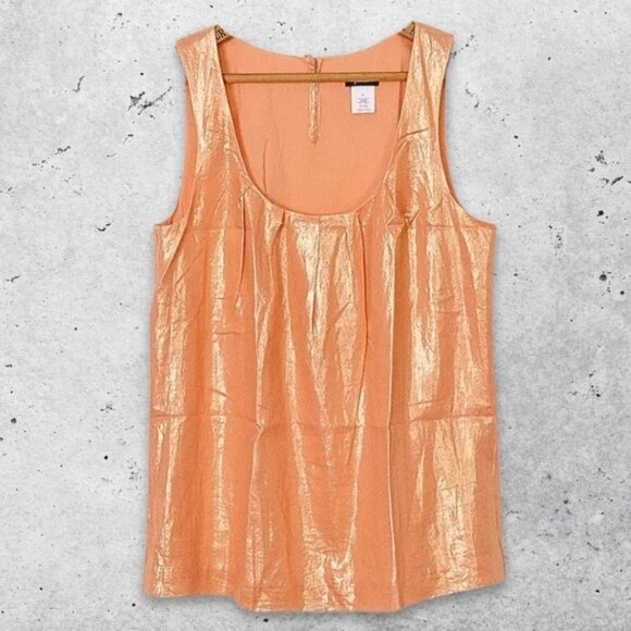 J. Crew | Tops | Jcrew Tank Top Sleeveless Cotton Fabric Metallic Sheen ...